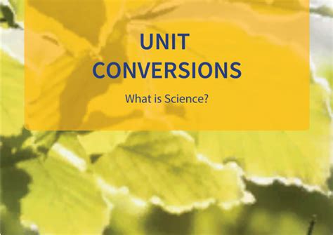 Unit Conversions Lesson Plan