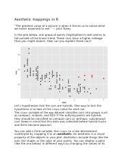 Data Visualization In R Docx Aesthetic Mappings In R The Greatest Value Of A Picture Is