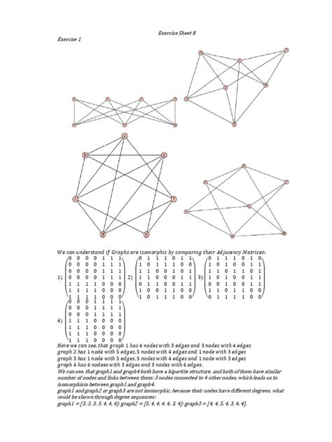 Exercise Sheet 8 Pdf Vertex Graph Theory Mathematical Analysis