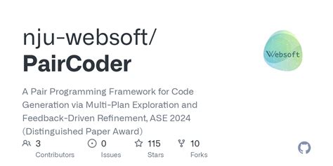 GitHub Nju Websoft PairCoder A Pair Programming Framework For Code