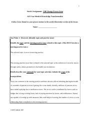 Assignment Week 6 EBP Change Process FORM 1 Docx 1 Week 6 Assignment EBP Change Process Form