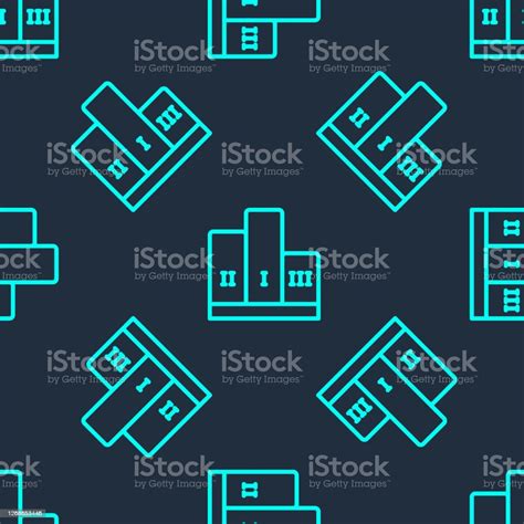 스포츠 우승자 포디움 아이콘을 통해 그린 라인 상 블루 배경에 절연 원활한 패턴 벡터 1위에 대한 스톡 벡터 아트 및 기타 이미지 1위 2 위 상 종류 3 Istock