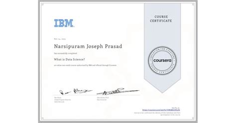 completed data science course by ibm joseph prasad posted on the topic linkedin