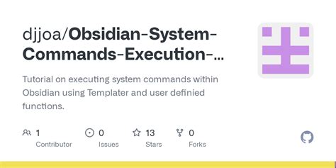 Github Djjoaobsidian System Commands Execution Templates Tutorial
