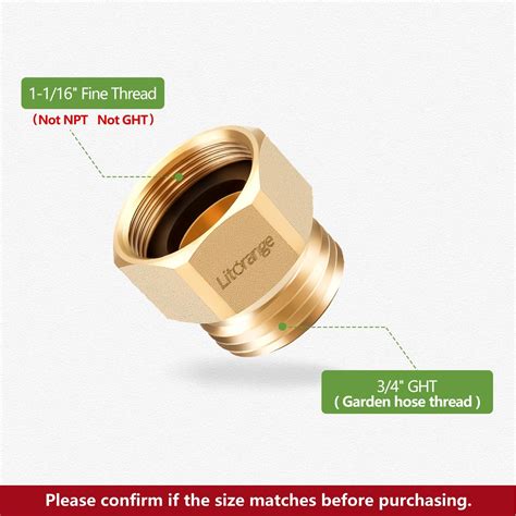 Litorange 4 Pack Lead Free Hose Bib Adapter 1 1 16 Fine Thread Female X 3 4 Ght