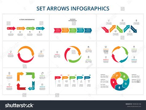 Set Abstract Arrows Graph Diagram 2 Stock Vector Royalty Free