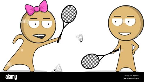 Cartoon Badminton Racket Cut Out Stock Images Pictures Alamy