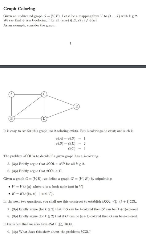 graph coloring given an undirected graph g v e