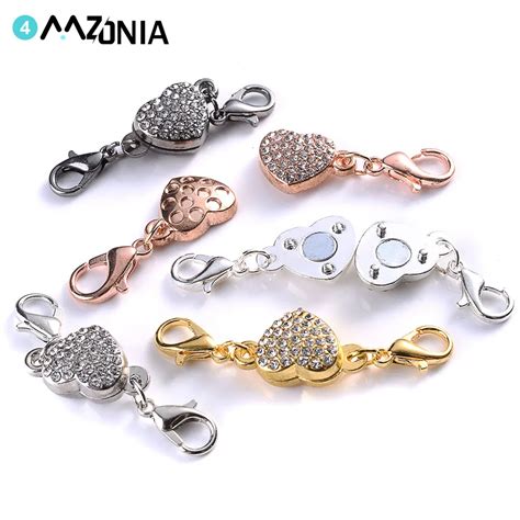 3 쌍 하트 자석 커넥터 걸쇠 랍스터 걸쇠 쥬얼리 만들기위한 매력 Diy 커플 마그네틱 버클 팔찌 목걸이 45x10mm Aliexpress