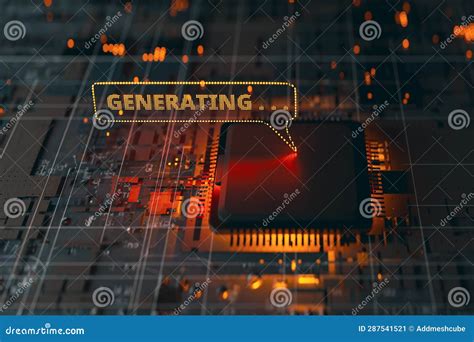 Artificial Intelligence Cpu Is Generating User Requests 3d Rendering