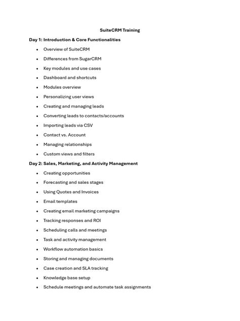Suitecrm Training Pdf