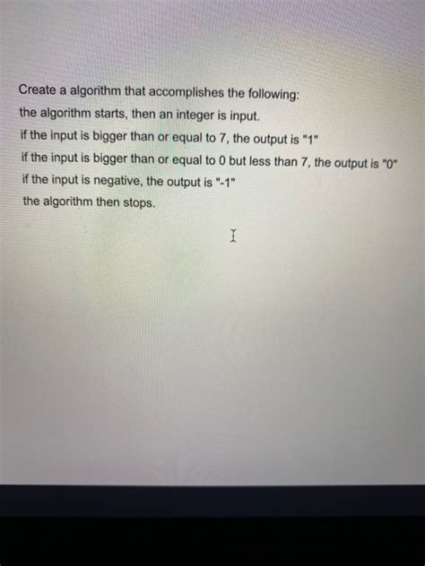 Solved Create A Algorithm That Accomplishes The Following
