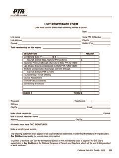 Unit Remittance Form Unit Remittance Form