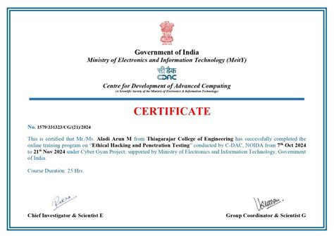 Cybersecurity Ethicalhacking Pentesting Cdac Meity Cybergyan Learning Aladi Arun