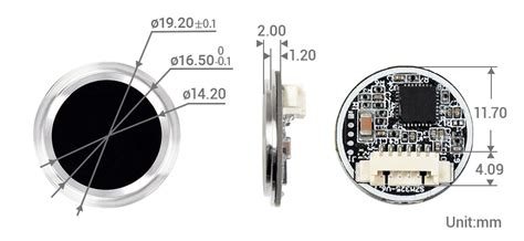 Round Shaped All In One Capacitive Fingerprint Sensor D Cortex Processor 360° Verification