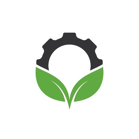 Premium Vector Gear Leaf Vector Logo Design