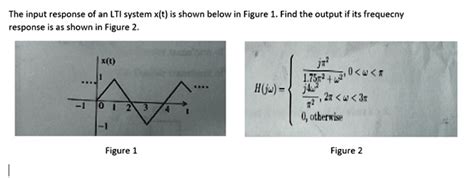 SOLVED The Input Response Of An LTI System X T Is Shown Below In Figure 1 Find The Output If