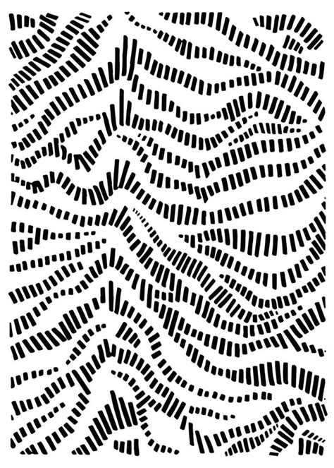 Abstract Black Dashes Forming Wavy Optical Illusion Like Patterns On A White Background A