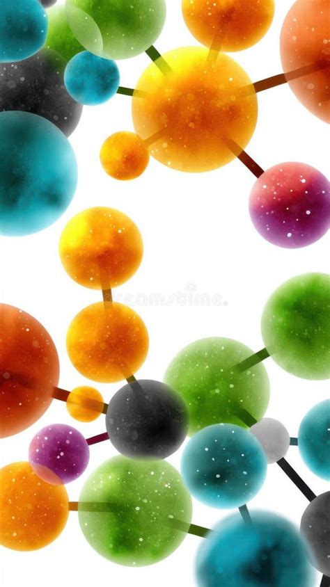 Molecular Structure Featuring Connected Spheres Of Multiple Colors On A