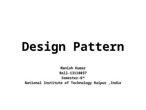 Pptx Design Pattern In Software Engineering Dokumentips