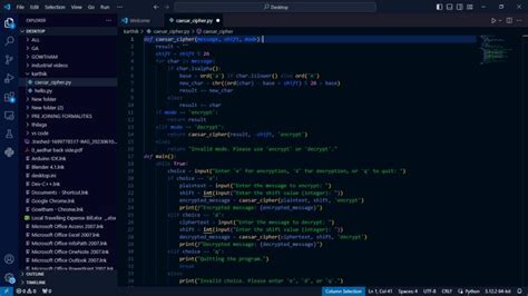 Karthik Sambasivam On Linkedin Cybersecurity Pythonprogramming Caesarcipher Prodigyinfotech