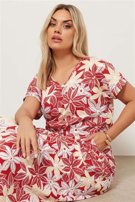 Yours Plus Size Red Floral Print Maxi Dress Yours Clothing