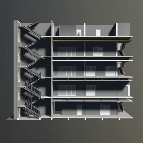 Office Building In Section Cut 3d Model Turbosquid 2070631