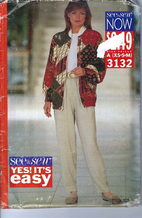 Uncut Vintage Butterick Sewing Pattern Jacket And Pants Misses Size Xs