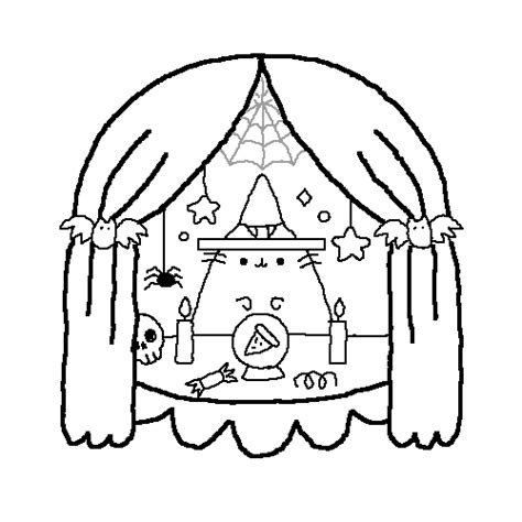 Pusheen Halloween Coloring Pages Coloring Nation