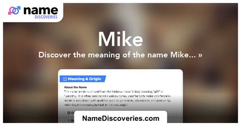Mike Name Meaning And Origin