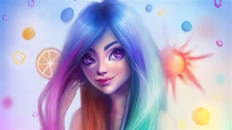 Rainbow Anime Girl Wallpapers Top Free Rainbow Anime Girl Backgrounds