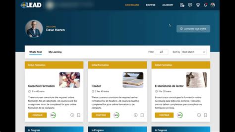 V64 New Dashboard For Learners Lead™ Lms