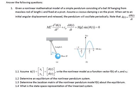 Solved Nswer The Following Questions 1 Given A Nonlinear