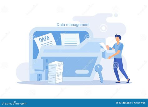 Male Worker Add Files To Big Folder Storage And Indexing Of