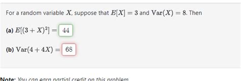 solved for a random variable x ﻿suppose that e[x] 3 ﻿and