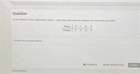 Question In The Relation In The Table Below Write A Value That Will