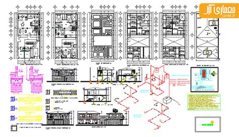 دانلود پلان اتوکد مسکونی دو طبقه آرل