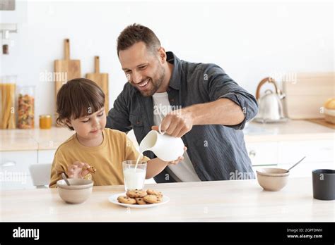 Dad Son Makeing For Lunch