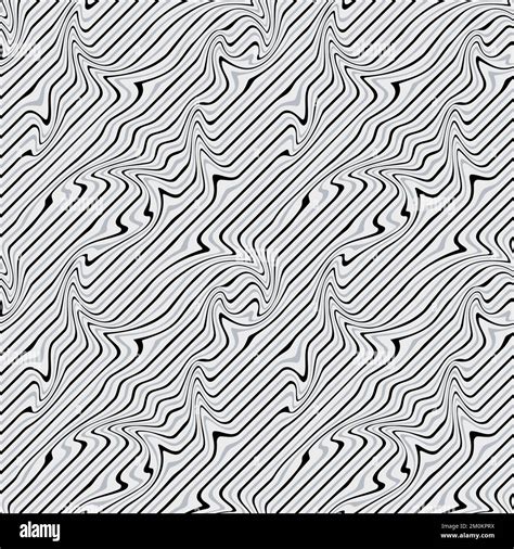 Abstract Illustration Of Wave Stripes Optical Illusion And Curved Lines Op Art Stock Vector
