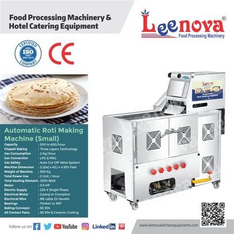 Automatic Roti Machine Small Commercial For Industrial Capacity Per Hour 500 Chapati At