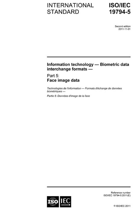 ISO IEC 19794 5 2011 IEC Standards VDE Publishing House