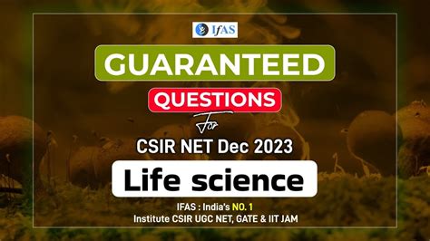 Guaranteed Questions For CSIR NET Jrf Life Sciences 2023 YouTube