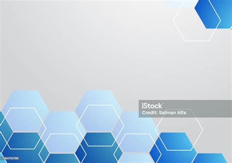 육각형과 추상적 기하학적 파란색과 흰색 색상 배경 벡터 그림입니다 0명에 대한 스톡 벡터 아트 및 기타 이미지 0명 3차원 형태 가상현실 Istock