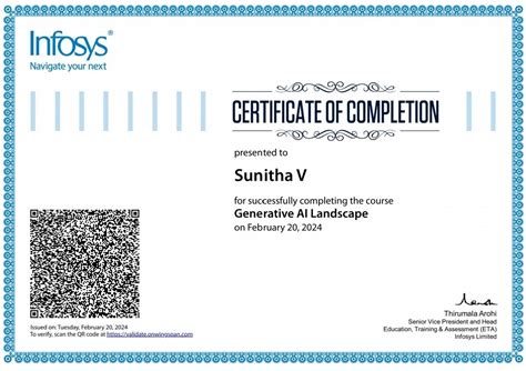 Sunitha V On Linkedin Generativeai Certification Innovation