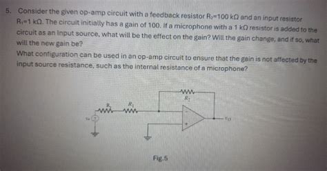 solved consider the given op amp circuit with a feedback