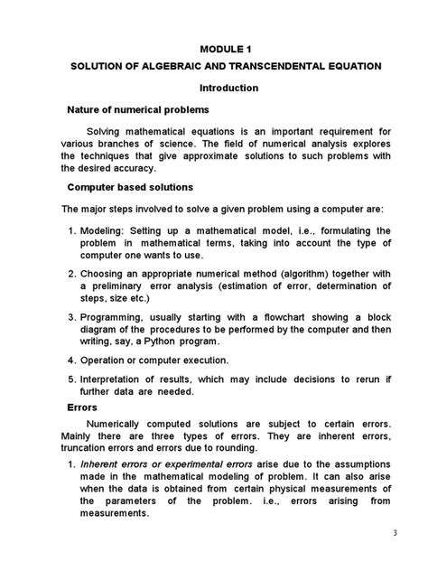 Module 1 123 Pdf Numerical Analysis Equations