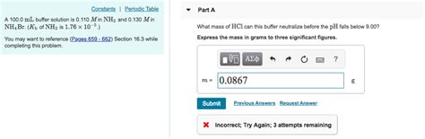 Solved Constants Periodic Table Part A A ML Buffer Chegg Com