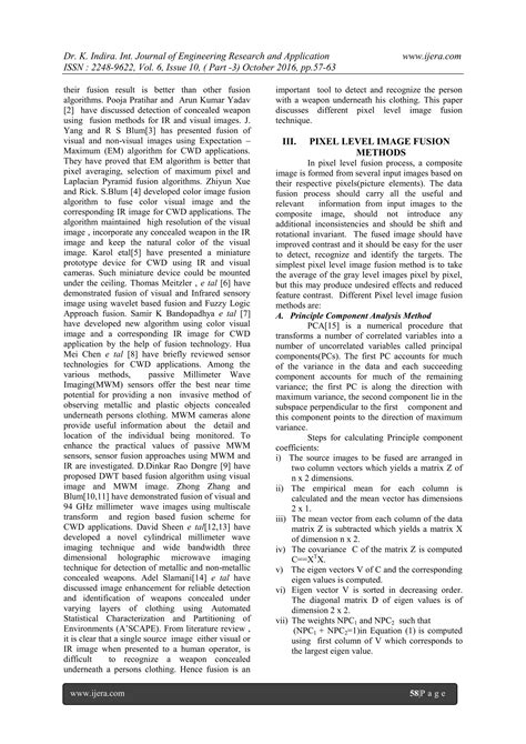 pixel based fusion methods for concealed weapon detection pdf