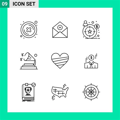 Pack Of 9 Line Style Icon Set Outline Symbols For Print Creative Signs Isolated On White