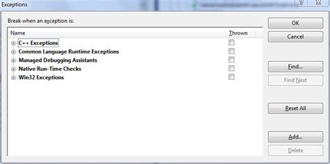 Visual Studio What Happened To The Break When An Exception Is Unhandled Option Stack Overflow